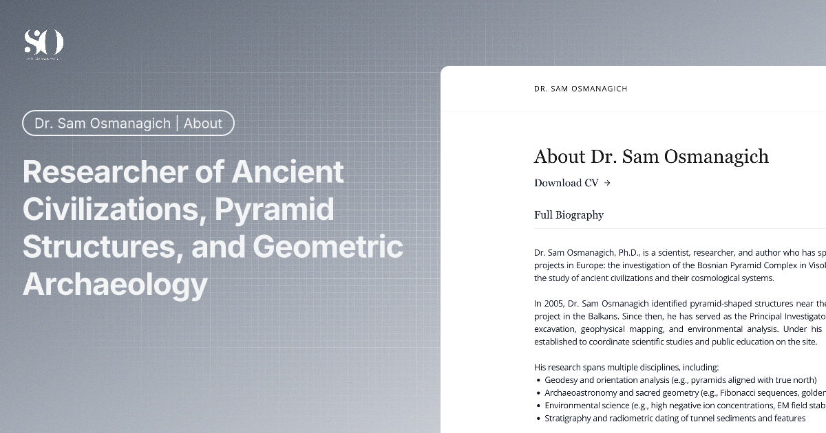 About Dr. Sam Osmanagich | Official Scientific Website