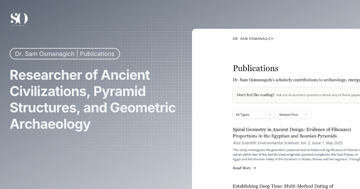 Scientific Articles by Dr. Sam Osmanagich | Official Scientific Website